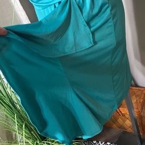 The Paragon | Dresses | The Paragon Teal Ruffle Side Empire Waist Dress ...